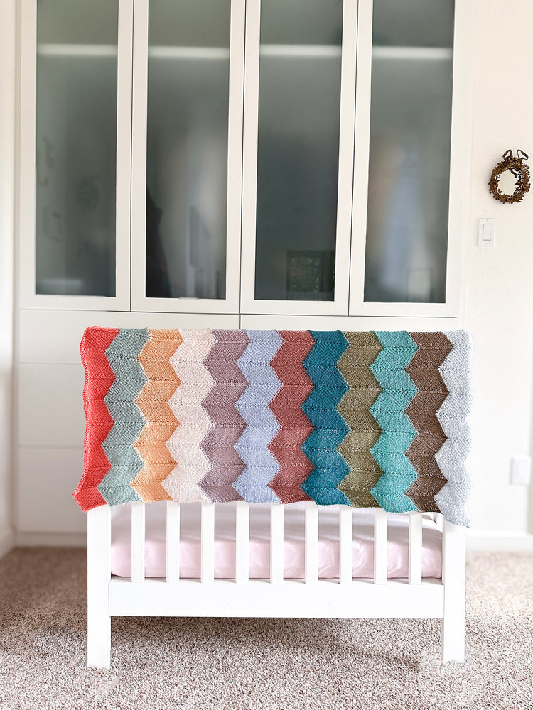 Jimmy Beans Wool Patterns - Snuggle Stripes Blanket - PDF Download