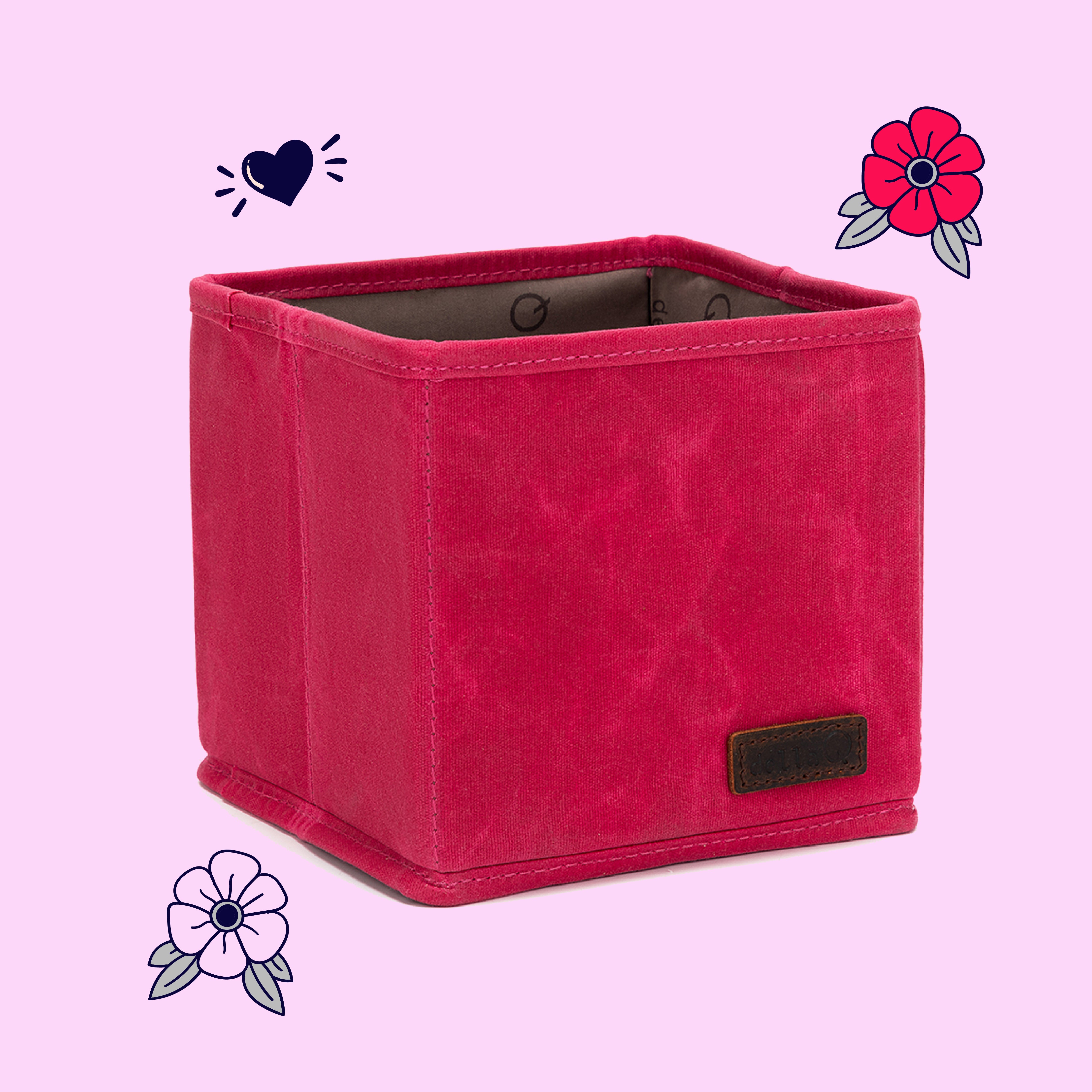 della Q Maker's Canvas Cubbies (Set of 2) - Vivid Rose | Jimmybeanswool.com